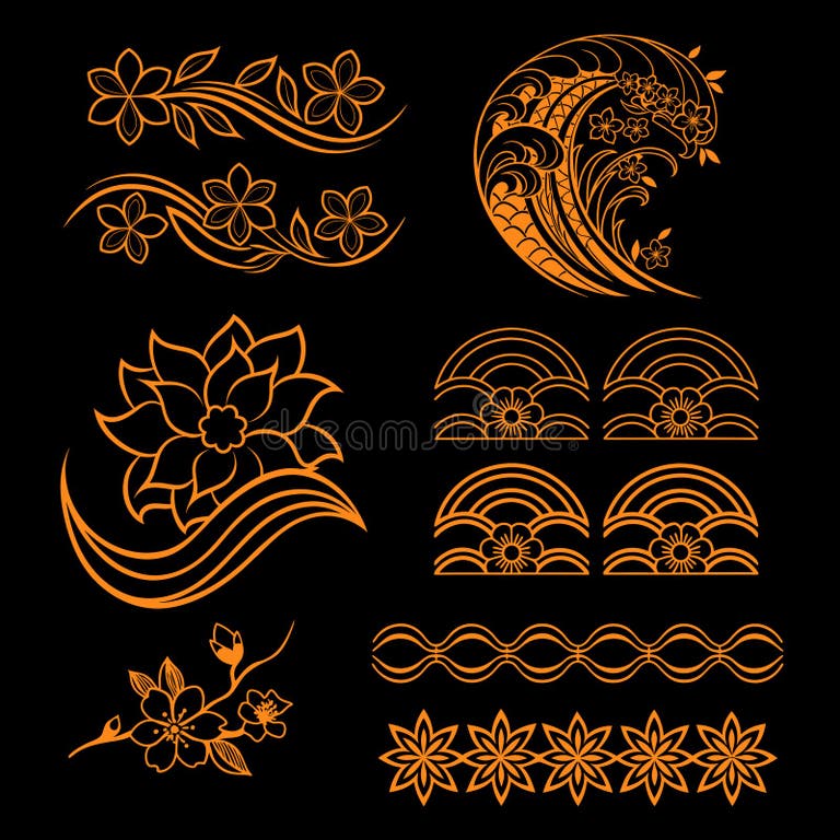 Abstract Flower Wave Line Art Set – Black & White Minimal Design ...