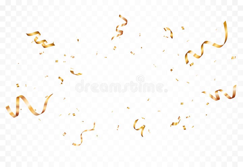 Bursting Shiny Gold Confetti and Award Ribbon, Celebrations and Holiday ...