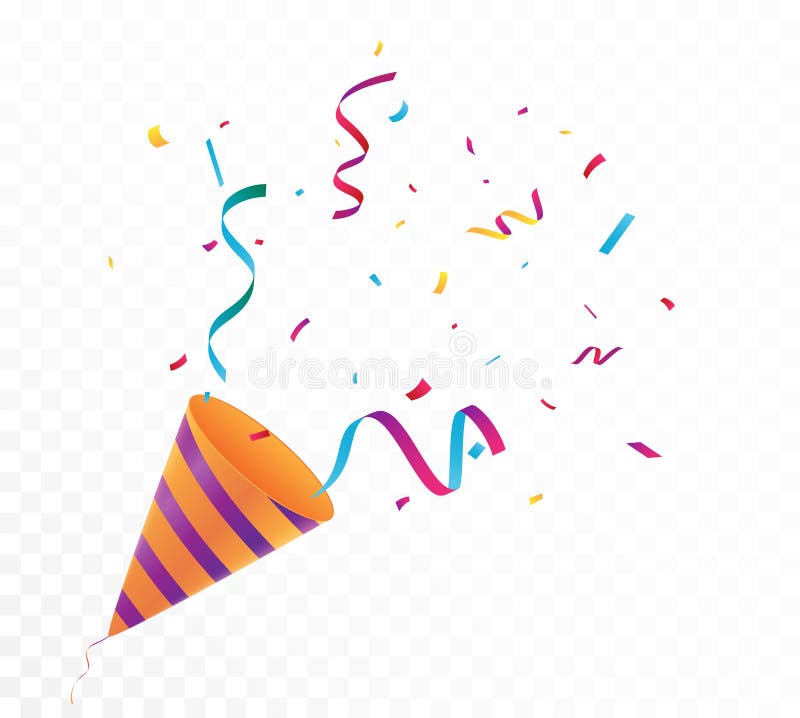 Bursting Party Popper with Colorful Confetti Stock Vector ...