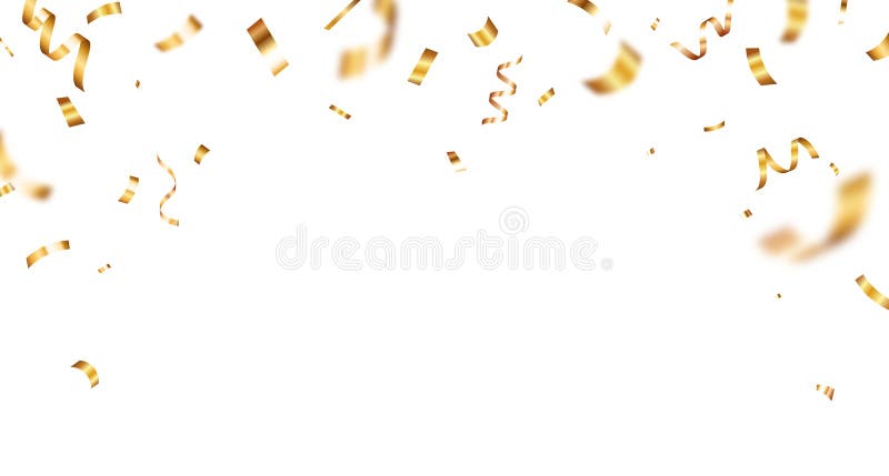 Bursting Shiny Gold Confetti and Award Ribbon, Celebrations and Holiday ...