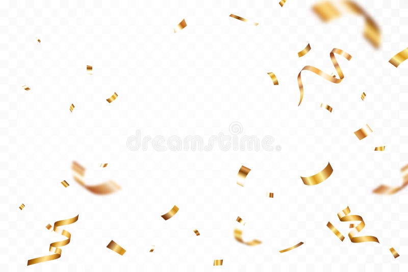 Bursting Shiny Gold Confetti and Award Ribbon, Celebrations and Holiday ...