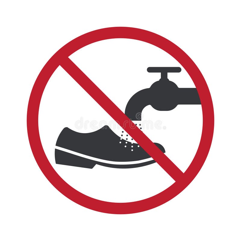 Isolated Pictogram Indicating To Keep Shoes Dry and Avoid Water Contact ...