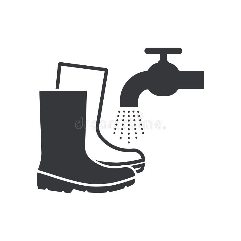 Isolated Pictogram Showing Instruction To Clean or Wash Shoes after Use ...