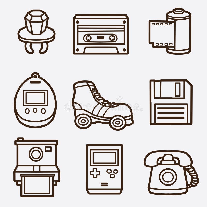 90s toys coloring stock illustration. Illustration of hipster - 375657853