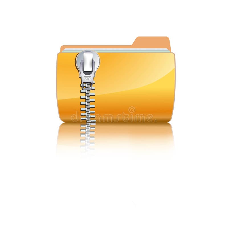 Zip folder icon stock vector. Illustration of tool, single - 375734190