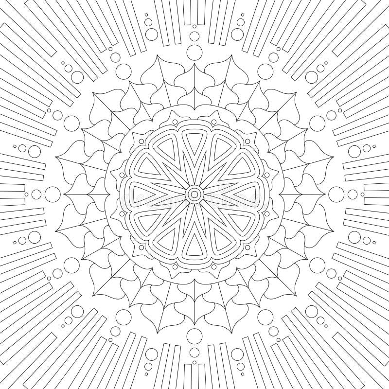 Radiant Mandala Bloom Design for Coloring Stock Vector - Illustration ...