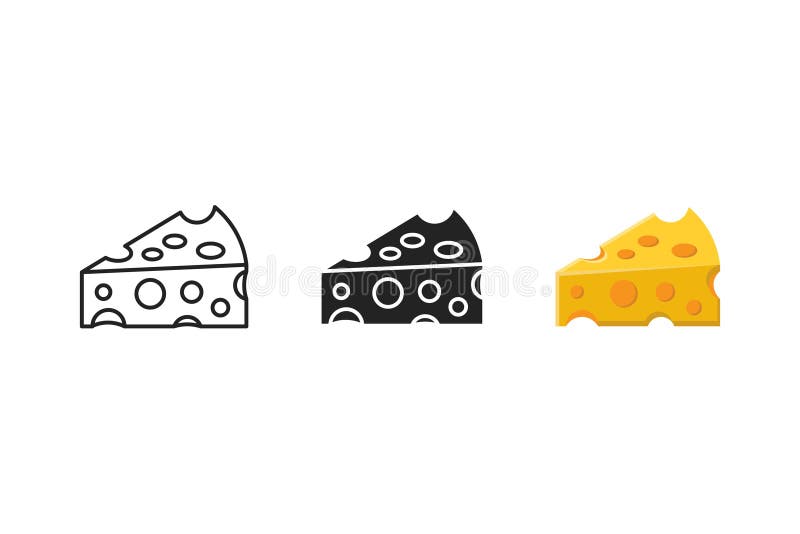 Cartoon Cheese Icons – Fun Vector Collection Stock Illustration ...