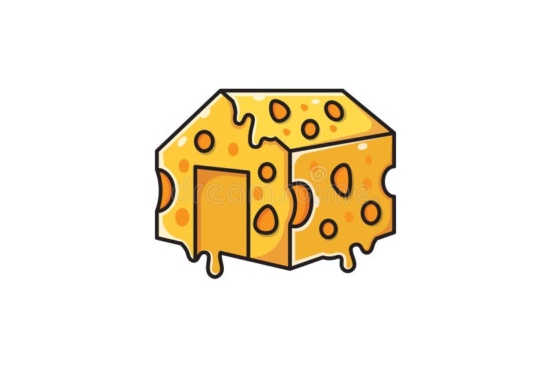 Cartoon Melting Cheese Home in Yellow Color Stock Vector - Illustration ...