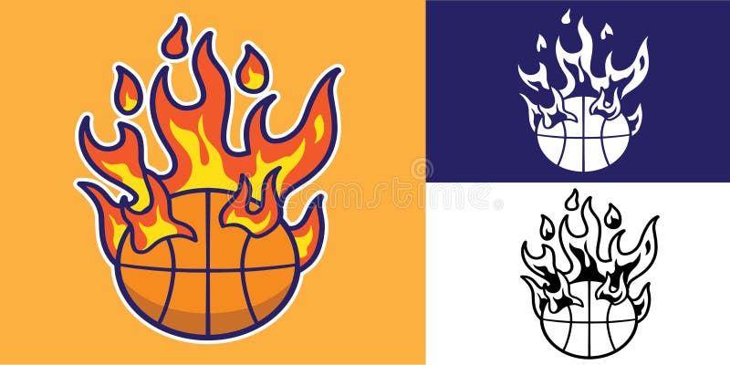 Basketball fire stock vector. Illustration of game, blaze - 375890627