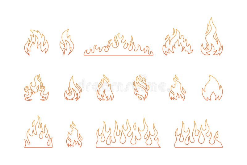 Red Flame Vector Set – Cool Fire Icons and Burning Elements Stock ...