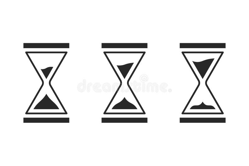 Hourglass Time Progress Icons – Flat Black Fill Series Stock ...