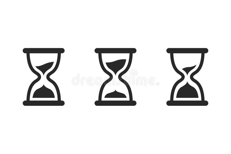 Hourglass Time Progress Icons – Flat Black Fill Series Stock ...