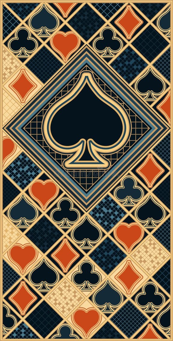 Poker Spades Art Deco Card, Vector Stock Vector - Illustration of ...