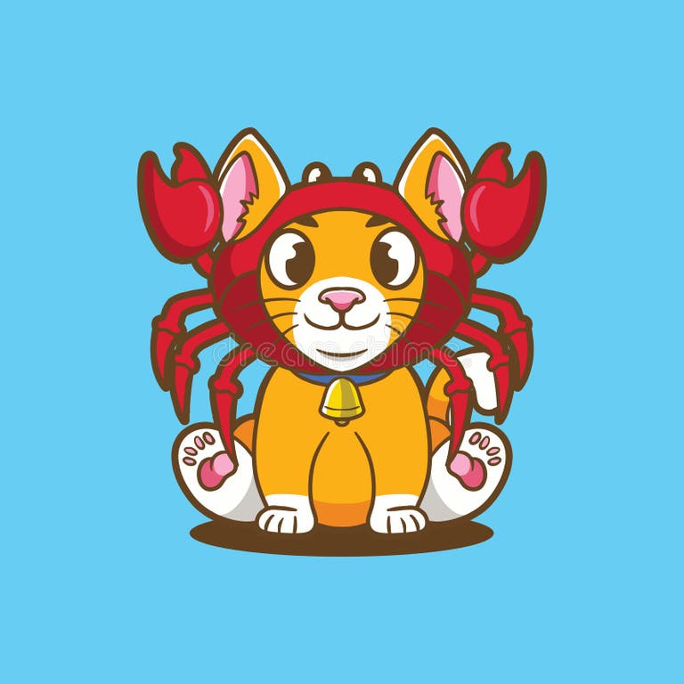 Cat and zodiac cancer stock vector. Illustration of graphic - 376016730