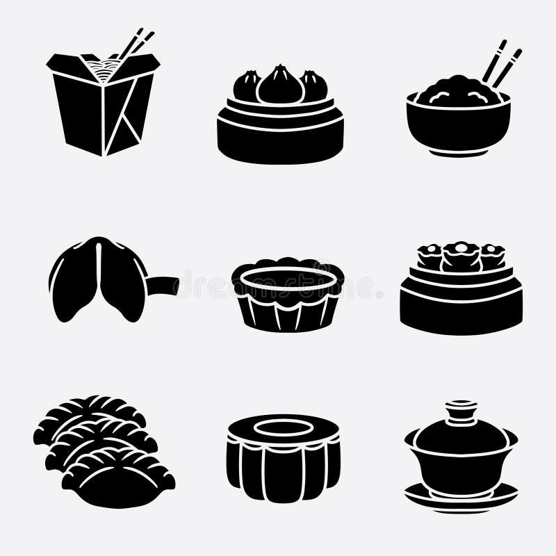 Chinese food icon stock vector. Illustration of traditional - 376016821