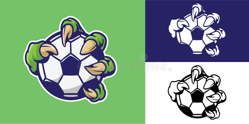 Claw monster with football stock vector. Illustration of lizard - 376016898