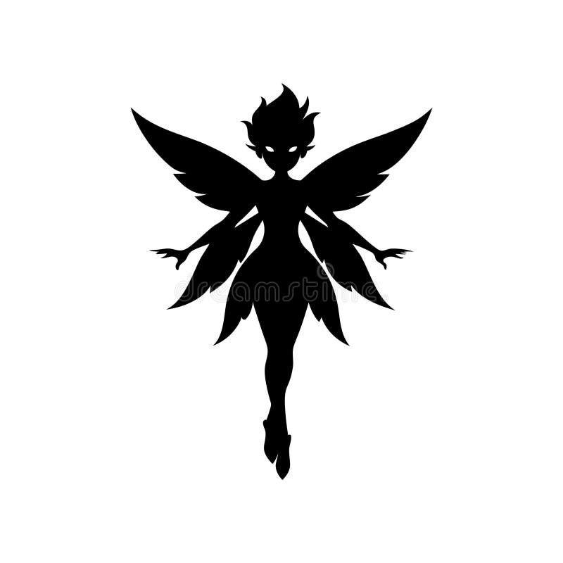 Silhouette of Fantasy Fairy with Wings Magical Mystical Female ...