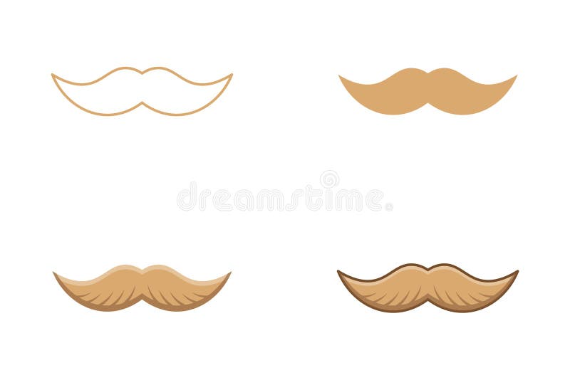 Blonde Mustache Icon Outline,flat,cartoon Style Stock Vector ...