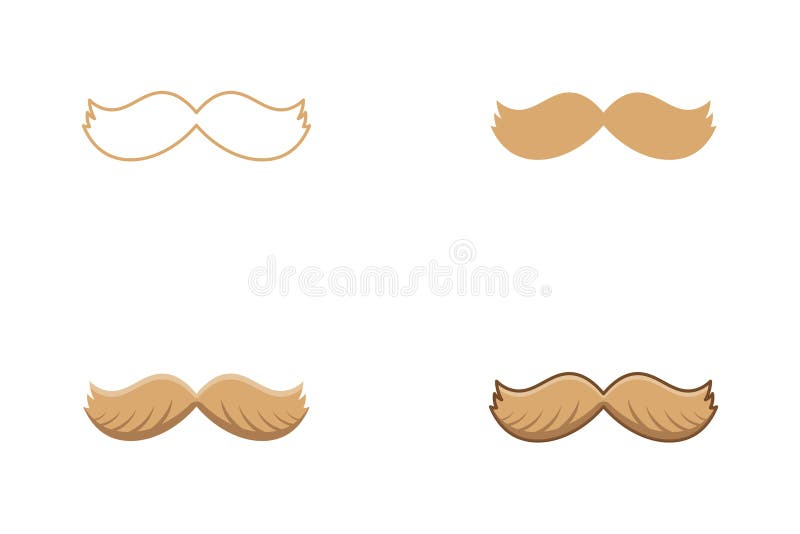 Blonde Man Mustache Icon Set in Outline, Flat, Cartoon, and Detailed Styles Stock Vector ...