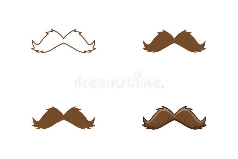 Brown Mustache Icon Made in Various Styles Stock Vector - Illustration ...