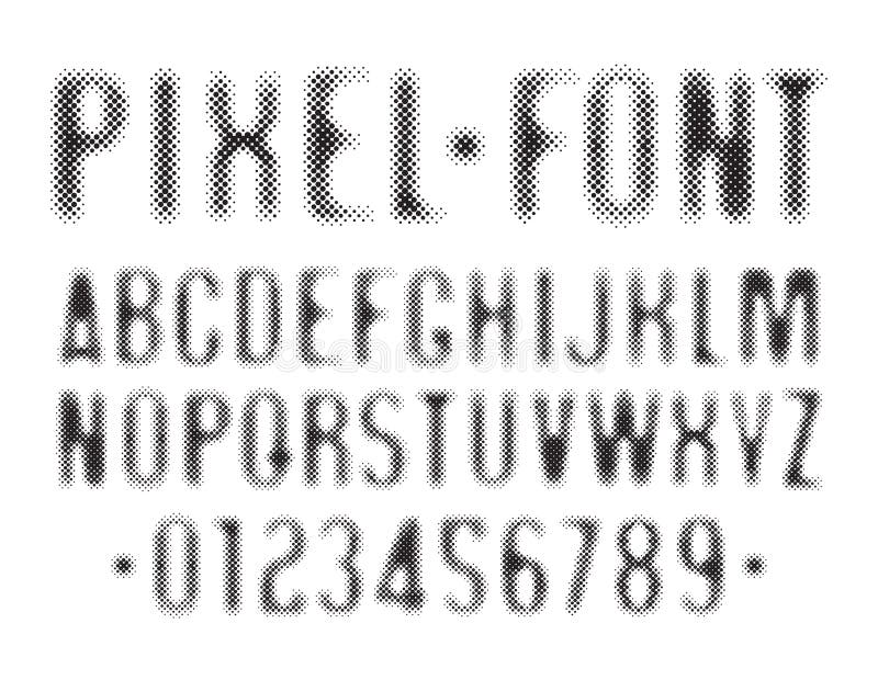 Simple Font with the Theme of Computer Stock Illustration ...