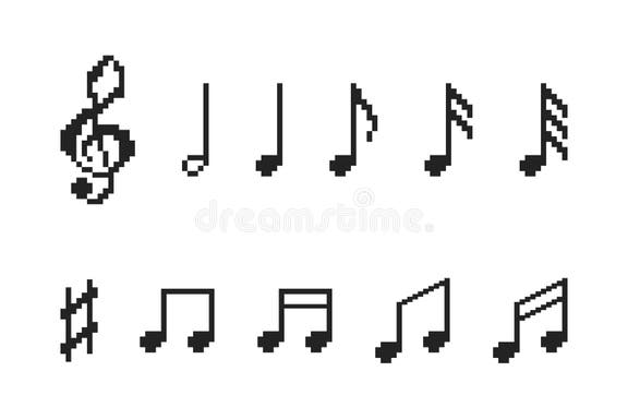 Notes Pixel. Pixel Musical Notes. Musical Note Vector Icon Stock Vector ...