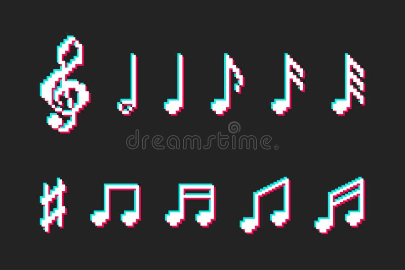 Notes Pixel. Pixel Musical Notes. Musical Note Vector Icon Stock Vector ...