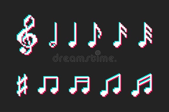 Notes Pixel. Pixel Musical Notes. Musical Note Vector Icon Stock Vector ...