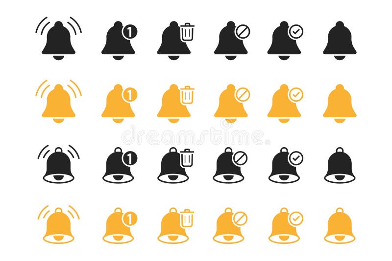 Notification Bell Icon Collection. Inbox Messages. New Message ...