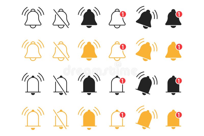 Notification Bell Icon Collection. Inbox Messages. New Message ...
