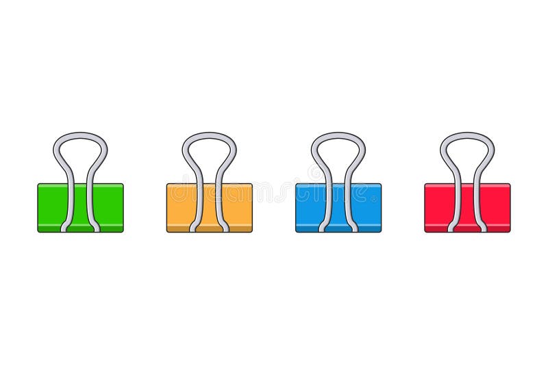 Colorfull Binder Clip Icon, Paper Clip Vector Stock Vector ...