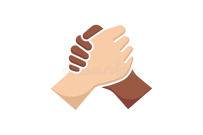 Illustration of Two Hands Grasping Each Other in a Firm Handshake Stock ...