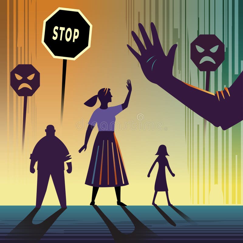 Depicting the Stand Against Women Harassment Stock Vector ...