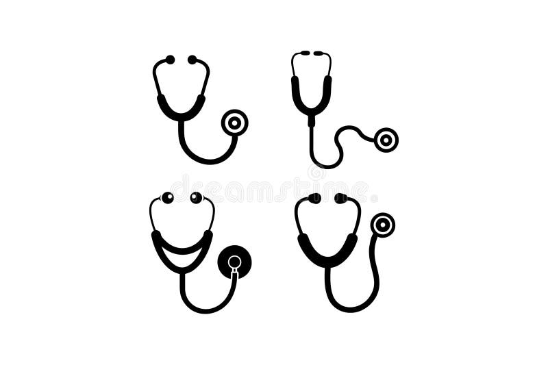 Stethoscope Silhouette Vector Art Collection Stock Vector ...