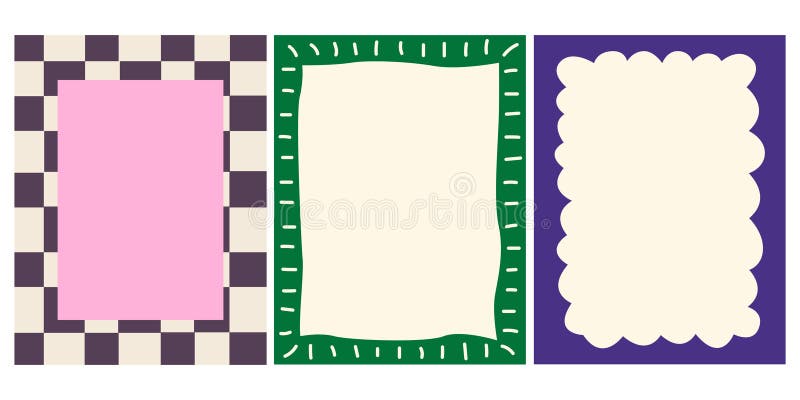 Abstract Simple Frames Posters in Minimalist Retro Style. Template for ...