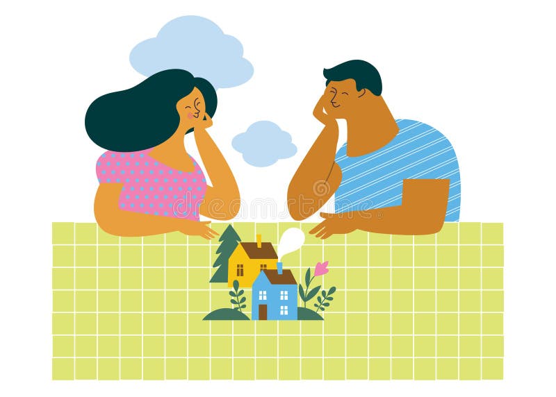 Illustration on the Topic of a Young Family, Relationships, Family ...