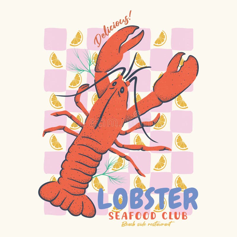 Lobster Design. Lobster Fish Vintage Artwork. Stock Photo - Image of ...