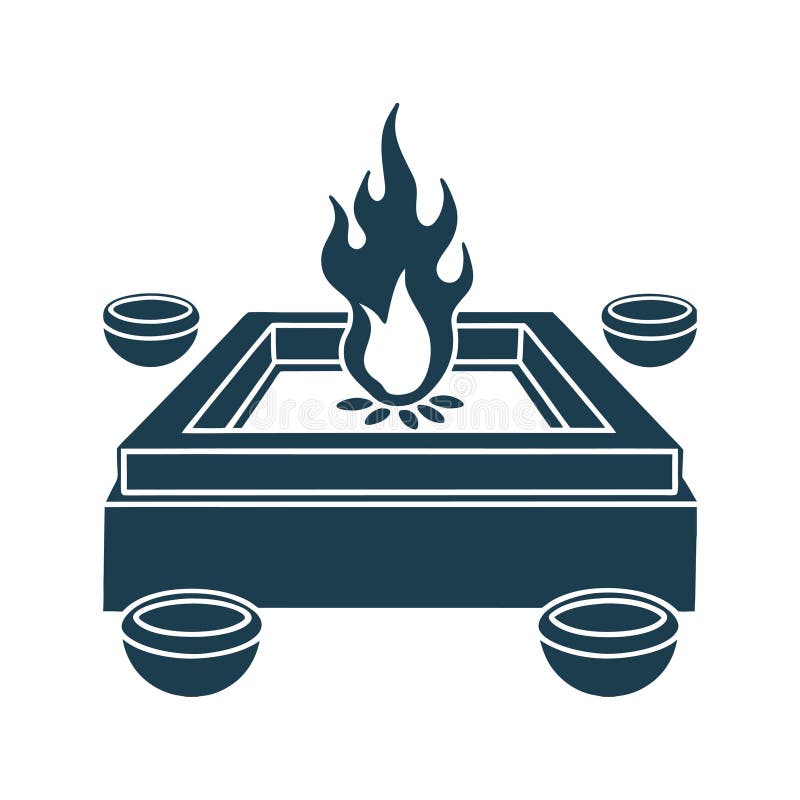 Havan Kund Fire Altar Vector Illustration Stock Vector - Illustration ...