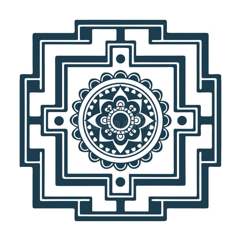 Geometric Mandala Yantra Pattern, Spiritual Design Stock Illustration ...