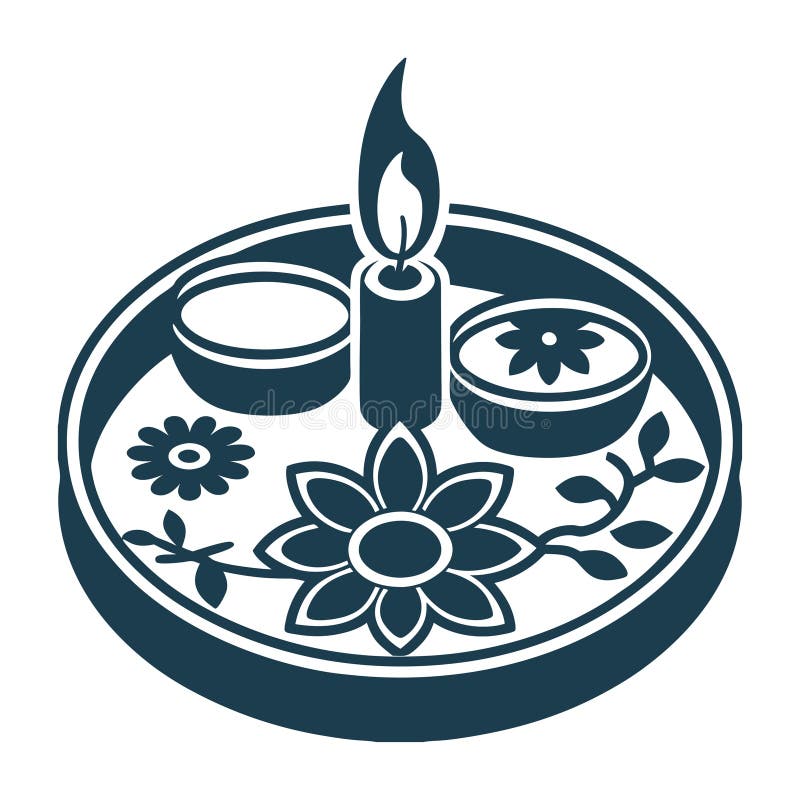 Puja Thali Line Drawing Stock Illustrations – 24 Puja Thali Line ...