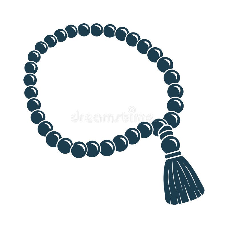 Japa Mala Beads Icon, Prayer Beads Stock Illustration - Illustration of ...