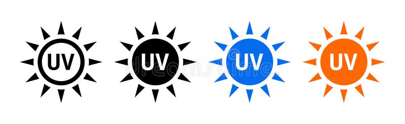 UV Protection Icon Set. UV Radiation Icon. Ultraviolet Symbol. Sun Uv ...