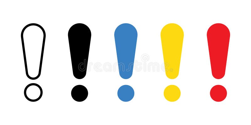 Exclamation Marks Icon Set. Exclamation Mark Symbol Signs Stock ...