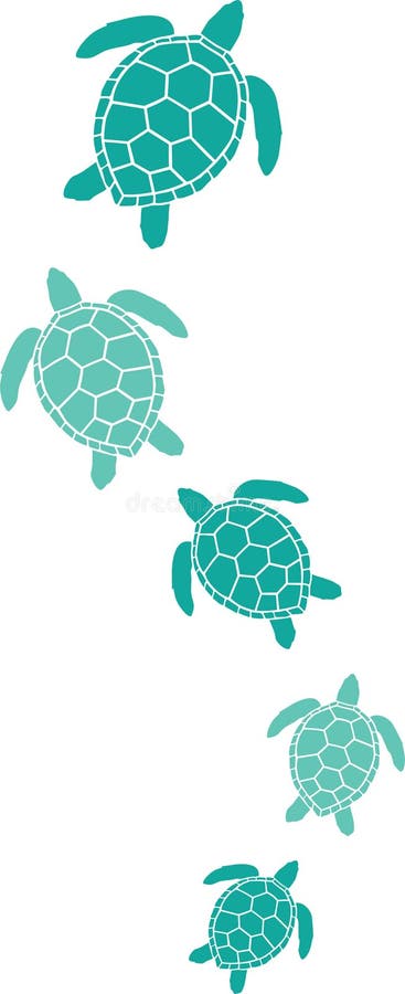 Sea Turtle Family, Summer Beach, Marine Turtle Stock Vector ...