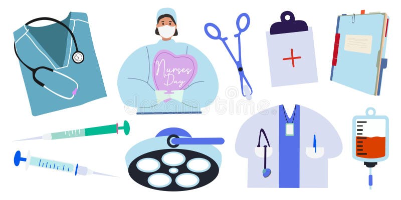 Happy International Nurse Day. Vector Medical Tools Collection Stock ...