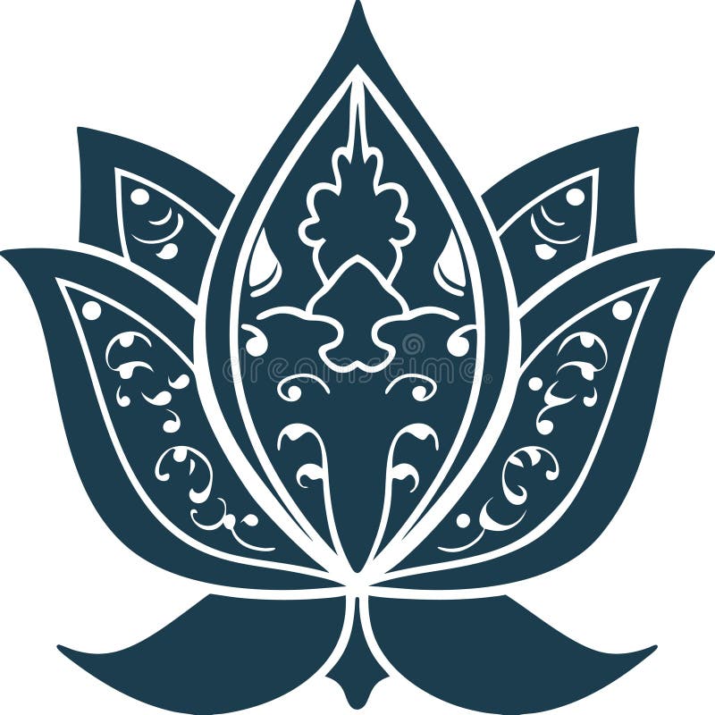 Minimalist Lotus Flower Design, Jain Temple Inspired - Lotus Bloom ...