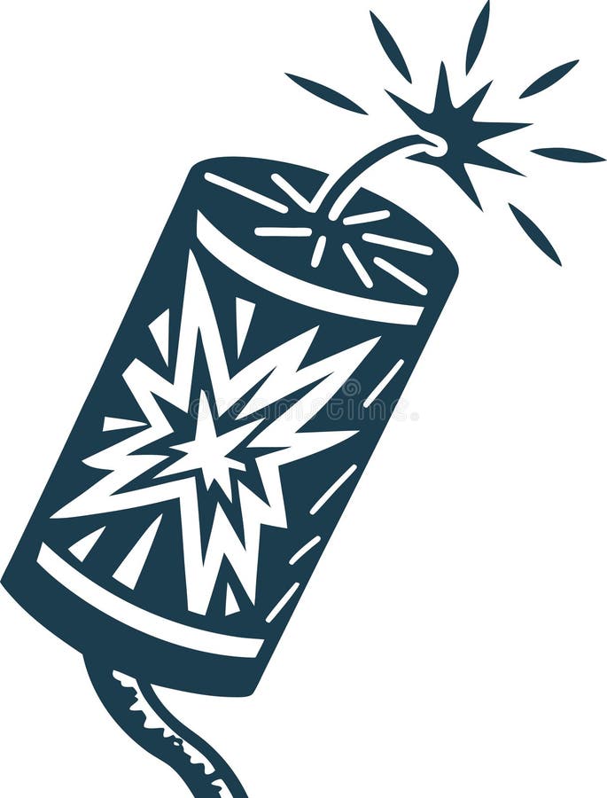 Cartoon Firecracker with Zigzag Fuse Illustration Stock Vector ...