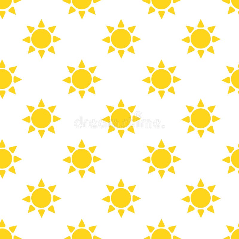 Seamless Pattern with Cute Sun. Vector Flat Illustration. Stock Vector ...
