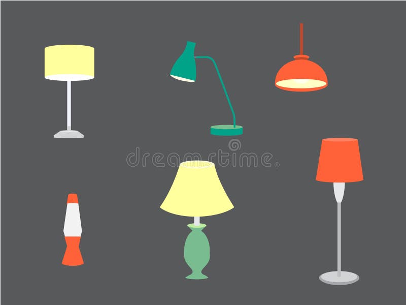 Set of Lamp and Light To Use in Animation, Illustration, Scene ...