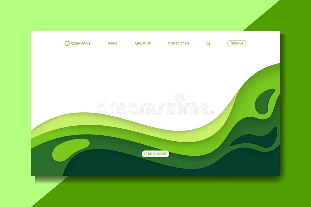 Fresh Green Paper Cut Landing Page – Modern Eco Home Page Web Template ...
